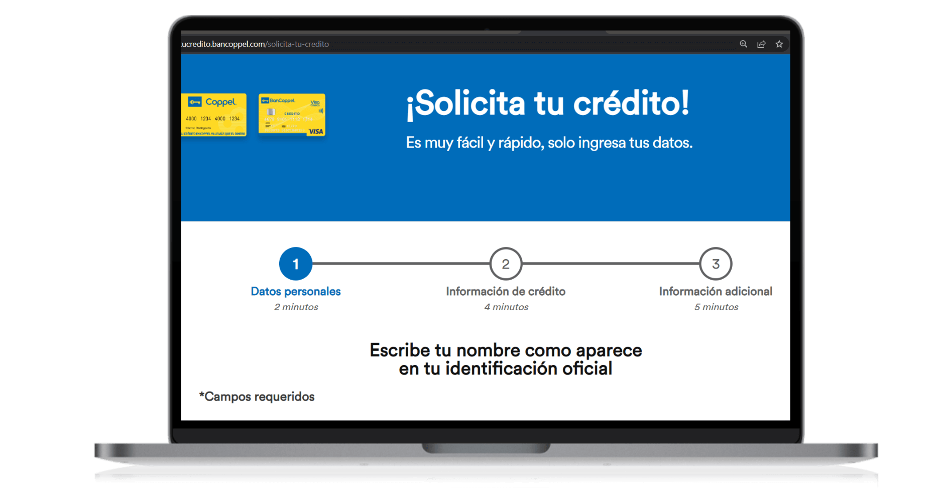 Cómo solicitar en Línea tu Crédito Coppel en Min