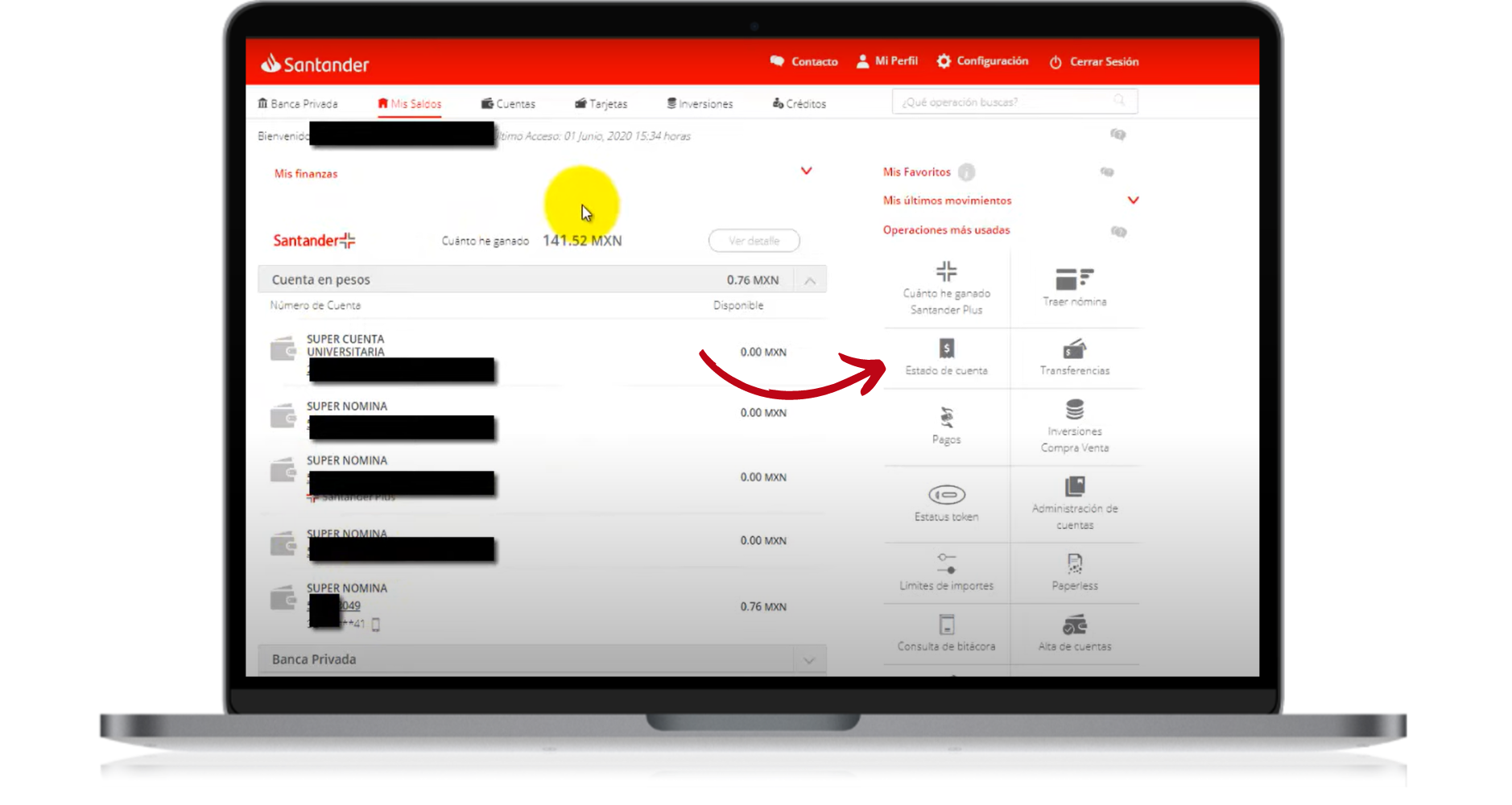 Santander estado de cuenta | ¿Cómo descargar en PDF solo EN MINUTOS?
